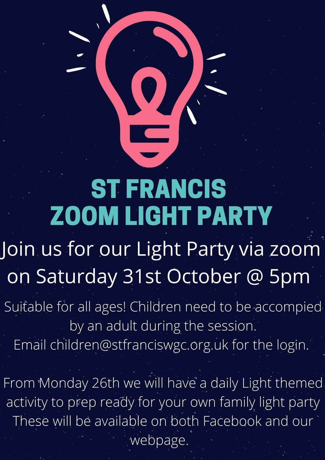 Light Party Poster – St Francis of Assisi Church Welwyn Garden City